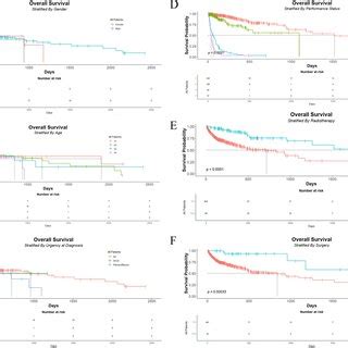 Kaplan Meir Curves Stratified By A Gender B Age C Medical Urgency Download Scientific