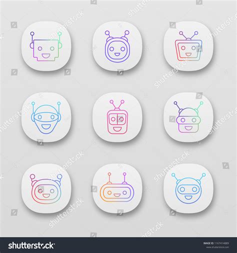 Chatbot App Icons Set Uiux User Stock Vector Royalty Free 1167414889 Shutterstock