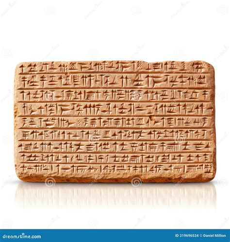 Cuneiform Script On A Clay Tablet Illustration Stock Illustration