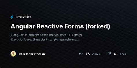 angular reactive forms forked stackblitz