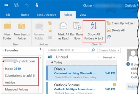 Outlook Folders Move Around When Clicked