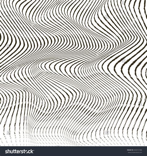 Abstract Black White Wavy Stripes Vector Stock Vector Royalty Free 444313186