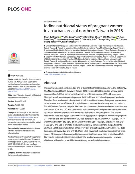 Pdf Iodine Nutritional Status Of Pregnant Women In An Urban Area Of