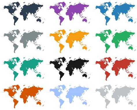 World Map Icon Set 13706522 Vector Art At Vecteezy