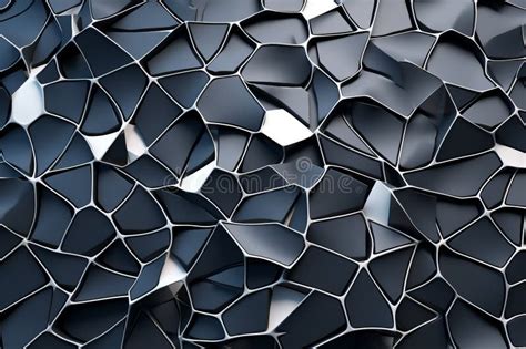Vibrant Voronoi Block Texture White And Obsidian Abstract 3d