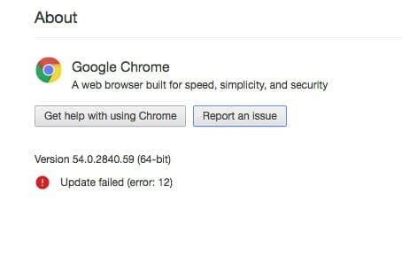 Help Google Chrome Update Failed Error Solved