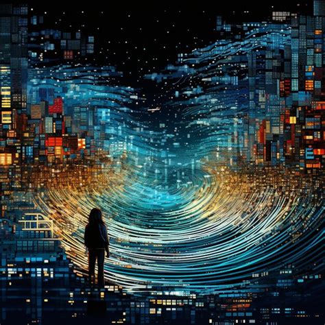 Premium Ai Image Data Wave Visualizing The Digital Ocean Of Information