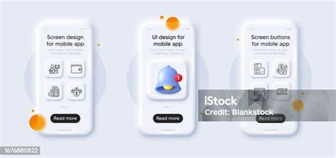 돈 지갑 판매 다이어그램 및 카드 라인 아이콘 팩 웹 앱의 경우3d 전화 모형 벡터 3차원 형태에 대한 스톡 벡터 아트 및 기타 이미지 3차원 형태 Brand Name