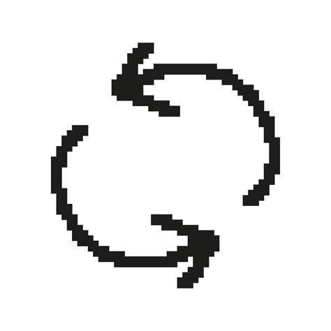 Circular Arrows Icon In Pixel Art Pixelated Design Of Arrows In A Loop For Continuous Action