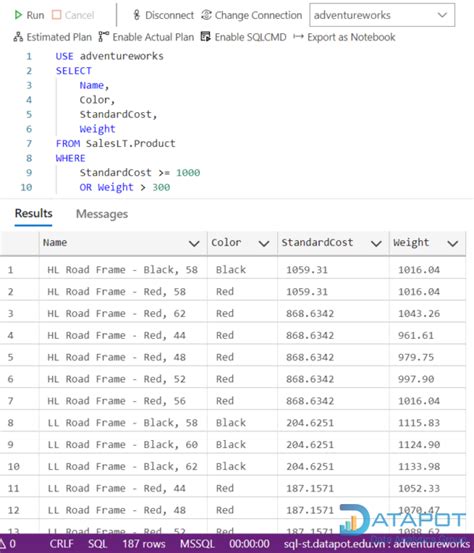 [tài Liệu Học Sql] Phần 3 Truy Vấn Có điều Kiện Và Lệnh Where Trong Sql Datapot Vn