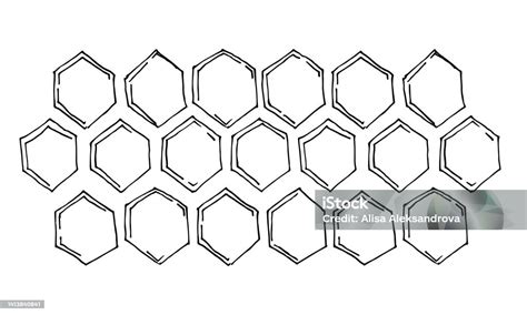 벌집의 스케치 손으로 그린 기하학적 육각형 텍스처 꿀 빗 메쉬 구조 벡터 일러스트 레이 션 0명에 대한 스톡 벡터 아트 및 기타 이미지 Istock