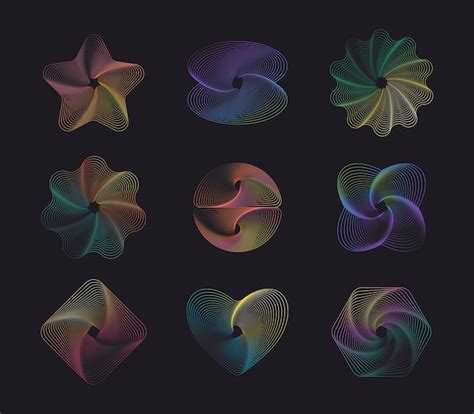 Premium Vector Abstract Neon Shapes Geometric Vivid Wireframe Grids Trendy Dynamic Striped