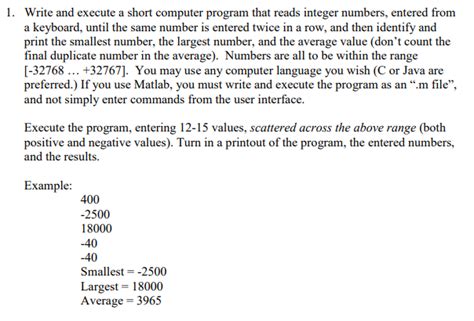 solved 1 write and execute a short computer program that
