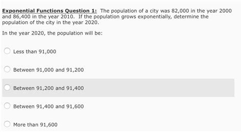 Solved Exponential Functions Question Determine A Formula Chegg