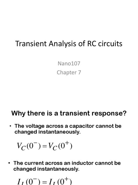 07nano107 Transient Analysis Of Rc Rl Circuits Pdf Electrical