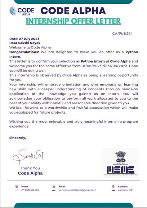 sakshi nayak on linkedin codealpha pyhton intern opportunity