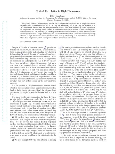 Criticalpercolationinhighdimensions Pdf
