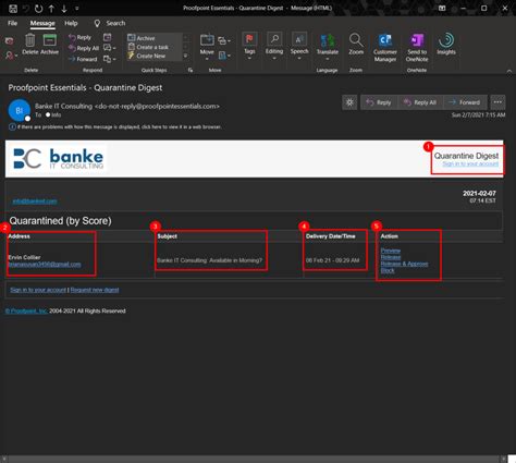 Proofpoint Email Quarantine Digest And How To Report Spam Banke It