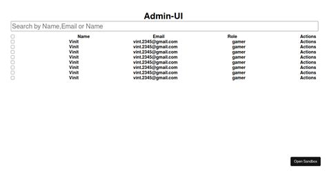 Admin Ui Codesandbox