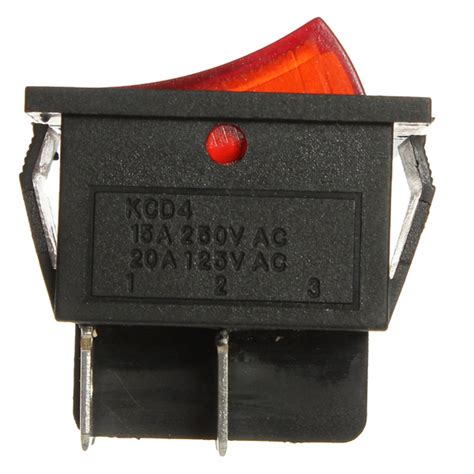 20pcs Red Light Lamp 4 Pin Dpst On Off Rocker Boat Switch 13a250v 20a