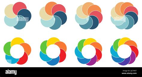 Overlapping Circles Arranged On Larger Round Object Forming Flower Like Shape Version With Five