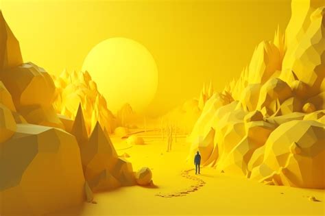 Premium Photo Minimalist Yellow Background