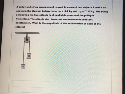 Solved A Pulley And String Arrangement Is Used To Connect