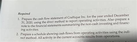Solved Make A Direct Method Cash Flow Statement For Chegg