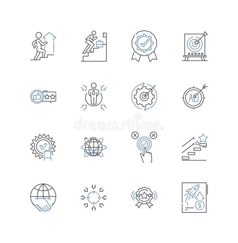 Sales Targets Line Icons Collection Goals Objectives Quota Performance Revenue