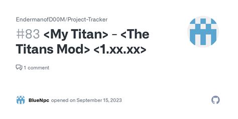 Issue 83 · Endermanofd00mproject Tracker · Github