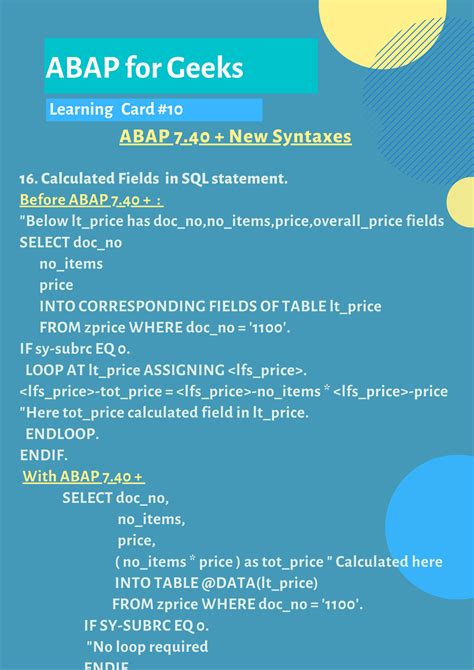 Abap For Geeks Here Is The 10th Card Abap New Syntaxes We