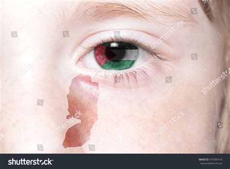 Humans Face National Flag Map Palestine Stock Photo Shutterstock