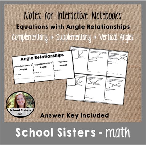 Angle Relationships Notes For Interactive Notebooks Amped Up Learning