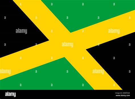 Jamaica Flag Rectangular Cutout Of Rotated Vector Flag Stock Vector Image And Art Alamy