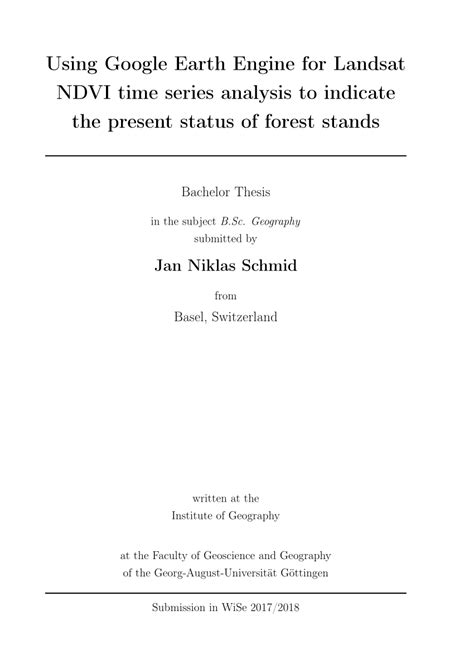 PDF Using Google Earth Engine For Landsat NDVI Time Series Analysis To Indicate The Present