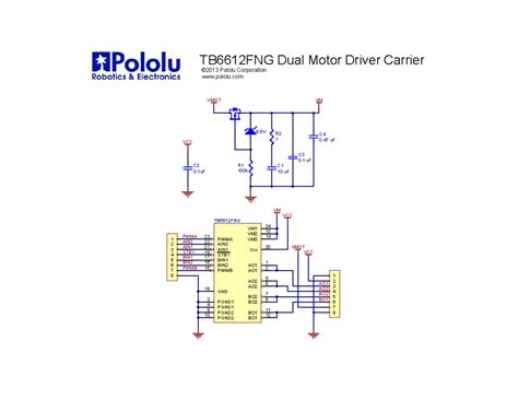 TB FNG Dual Motor Driver Carrier Schematic Diagram STBY VM TB FNG PWMA VCC VM