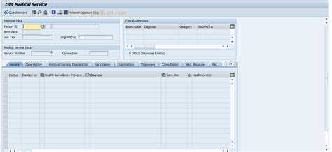 EHSAMBTAET SAP Tcode Medical Services