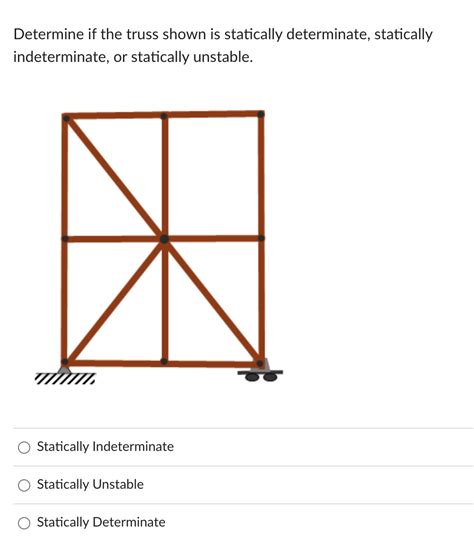 Solved Determine If The Truss Shown Is Statically