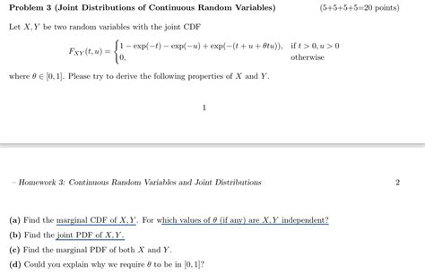 Solved Problem 3 Joint Distributions Of Continuous Random