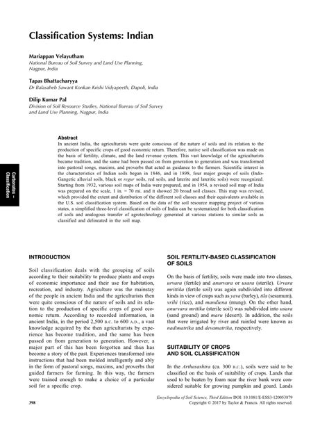 Pdf Classification Systems Indian