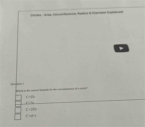 solved circes area circumference radius and diameter explained