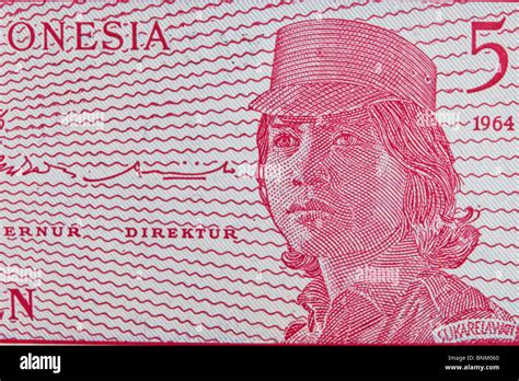 Vintage Indonesian Currency Bank Note Close Woman In Uniform Stock Photo Alamy