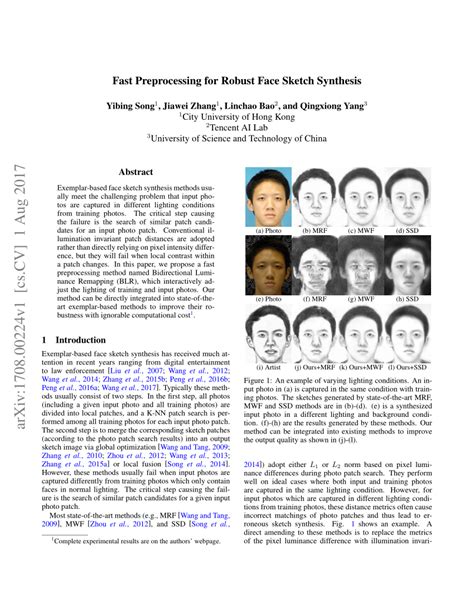 pdf fast preprocessing for robust face sketch synthesis