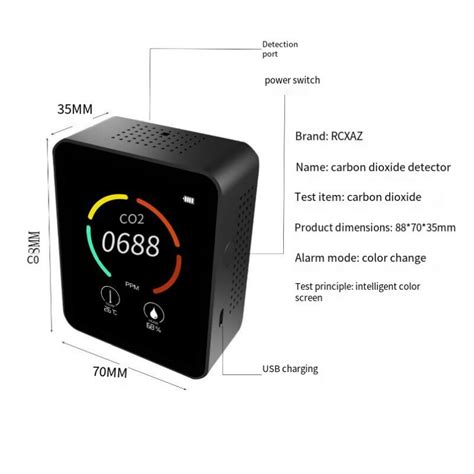 Multifunctional Bt 3 In 1 Co2 Meter Digital Temper Grandado