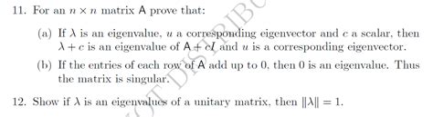 solved 11 for an n x n matrix a prove that a if λ is an