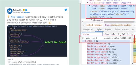 Embed Block Frameborder Of Iframe Is Not Stable Depending On The Context Issue