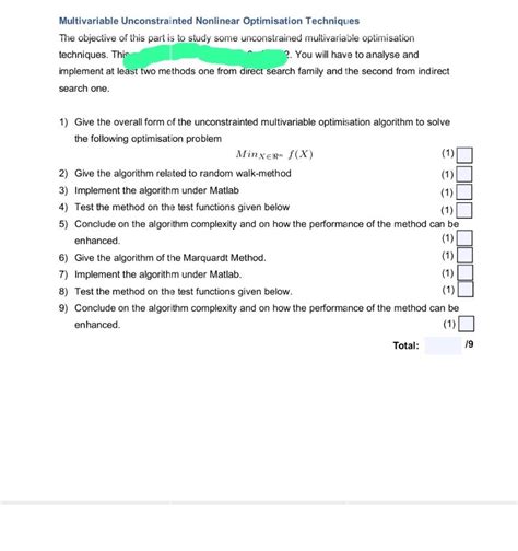 solved multivariable unconstrainted nonlinear optimisation