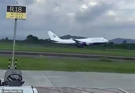 Moment Flames Shoot From The Back Of A Boeing 747 Carrying 468