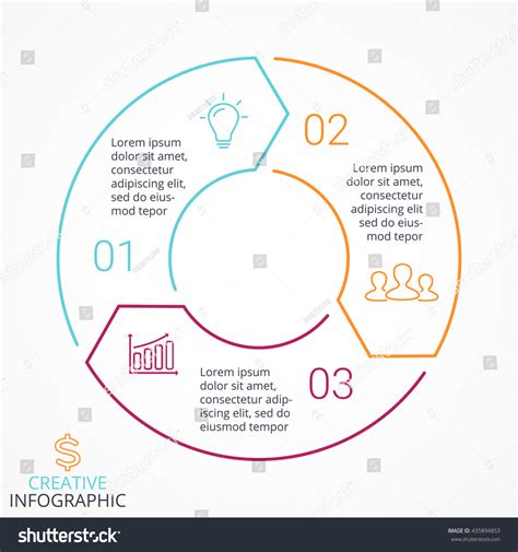 Vector Circle Arrows Linear Infographic Diagram Stock Vector Royalty Free