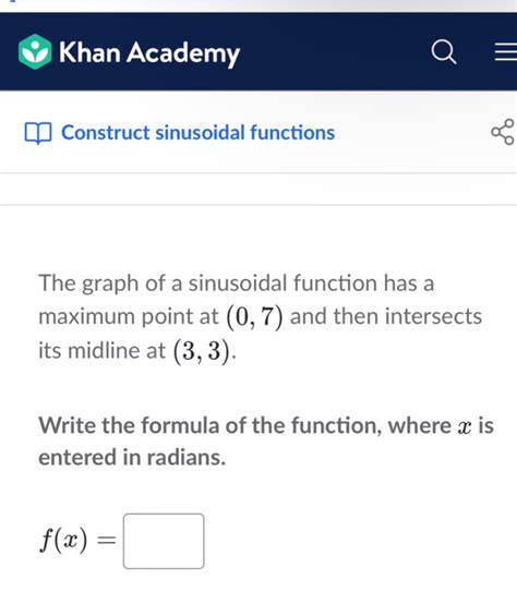 Solved The Graph Of A Sinusoidal Function Has A Maximum Point At
